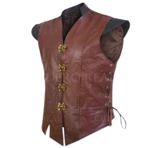 Genuine Leather Renaissance Fair Vest for Men, Handmade Medieval ...