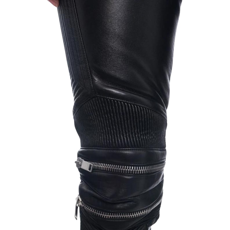 Electric Zipper Leather Pants for Men and Women Genuine Black - Etsy