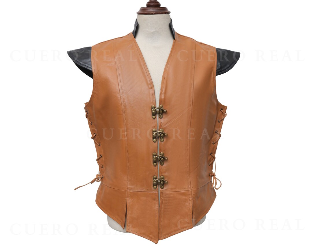 Genuine Leather Renaissance Fair Vest for Men, Handmade Medieval ...