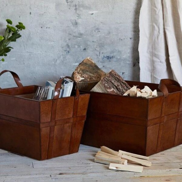 Leather Basket - Etsy