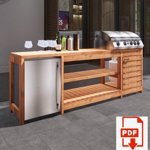 Custom Grill Table Plans. PDF Digital Outdoor Kitchen Plans - Etsy