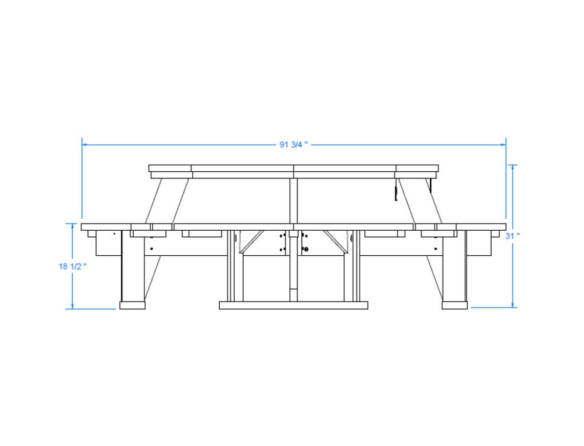 Octagon Picnic Table PDF Plans. Benches Outdoor Woodworking - Etsy