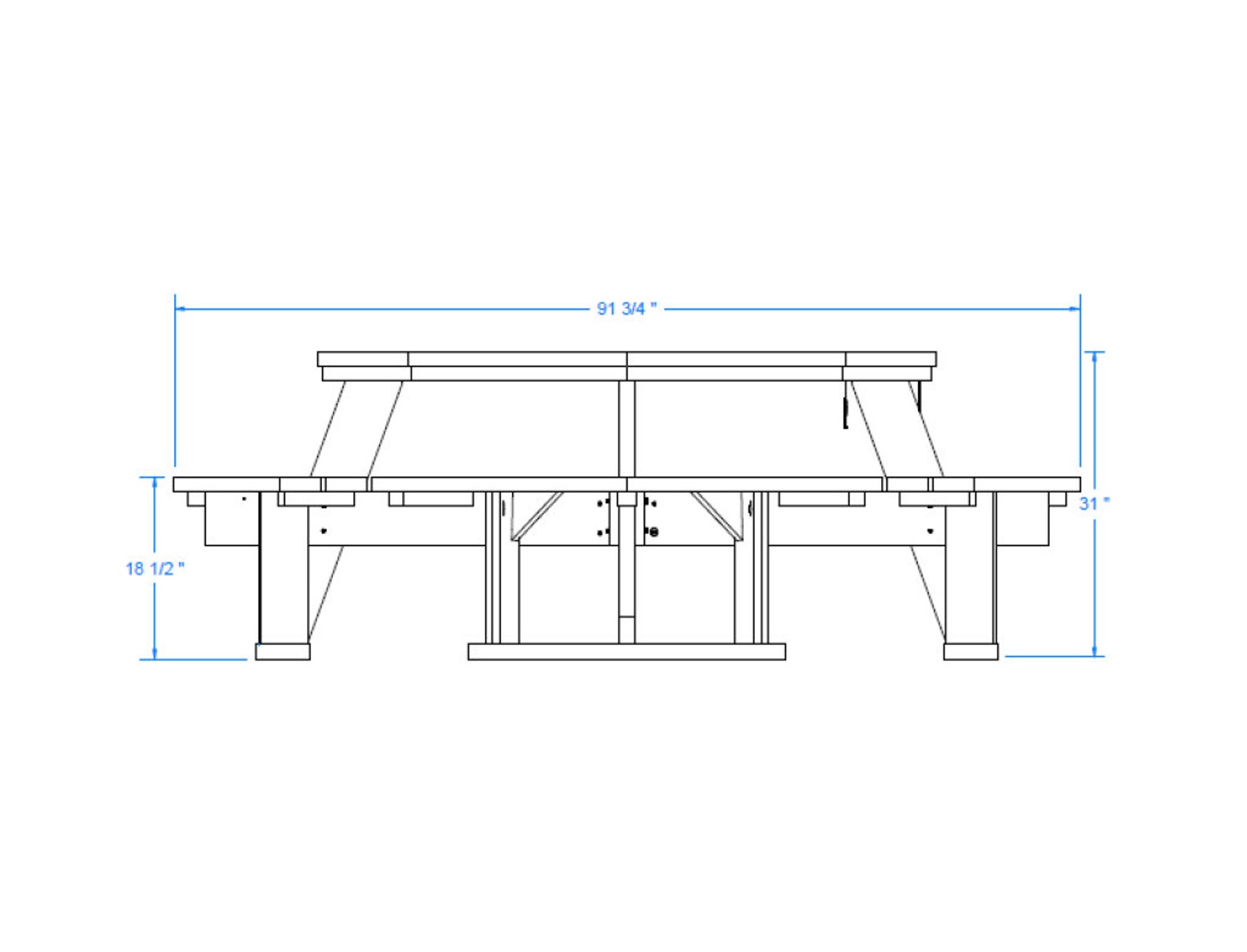 Octagon Picnic Table PDF Plans. Benches Outdoor Woodworking - Etsy