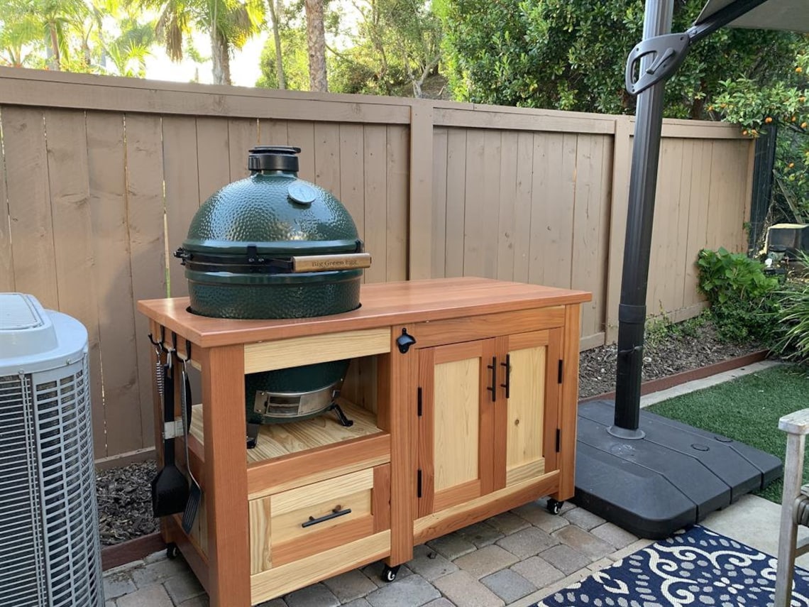 Custom Grill Table for Big Green Egg Kamado Joe / Grill Cart - Etsy