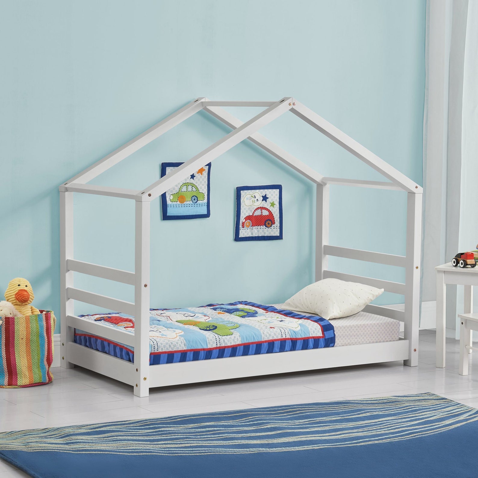Montessori Bed Twin Size Plan House Bed With Fences DIY - Etsy