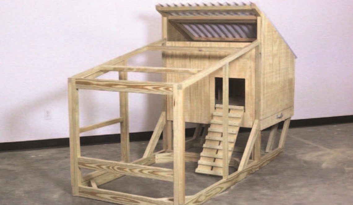 DIY Movable Chicken Coop Plans PDF - 41"x94" - Backyard Chicken Hutch ...