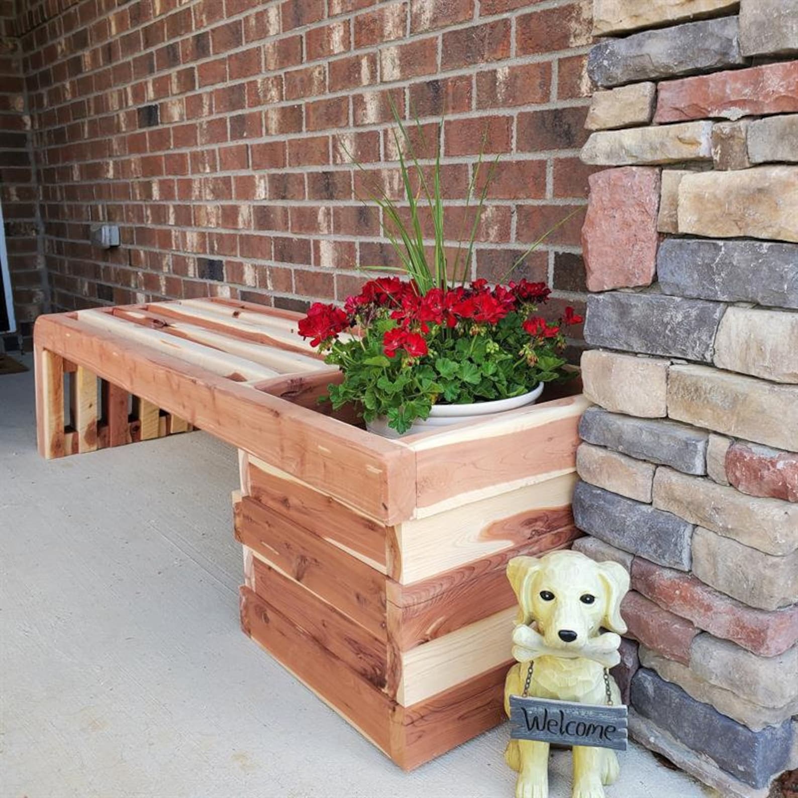 Wood Planter Bench PDF Plan: Outdoor Bench Digital Download - Etsy