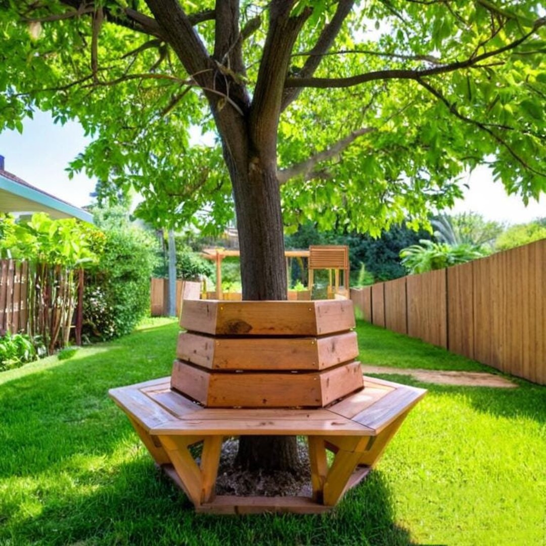 Hexagon Tree Bench Plans. DIY Plans - Etsy