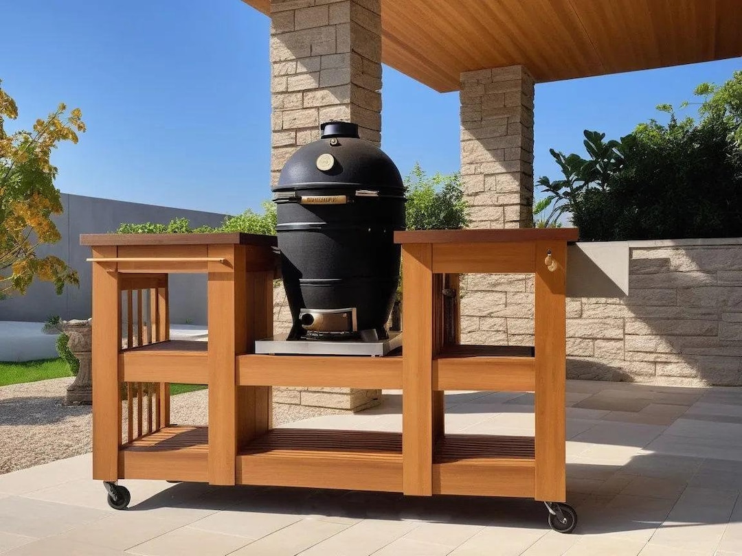 Custom Grill Table for Big Green Egg/kamado Joe PDF Plan, Grill Cart ...