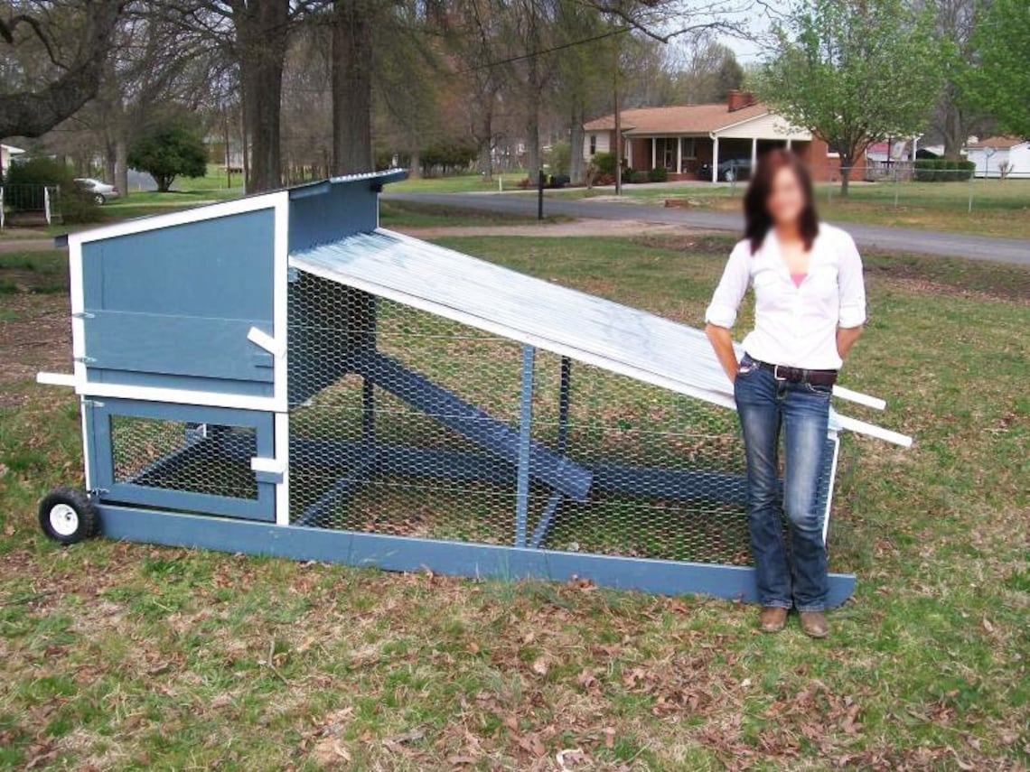 Movable Chicken Coop Plans PDF - 10'x4' Backyard Chicken Hutch (digital ...