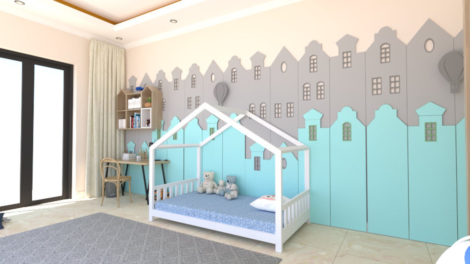 Twin Size Toddler Bed With Rails Plans Wooden House Bed for - Etsy