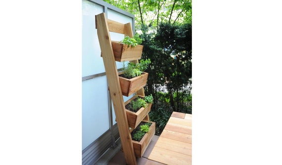 Vertical Ladder Planter Plan Veggie Planter Outdoor Planter | Etsy