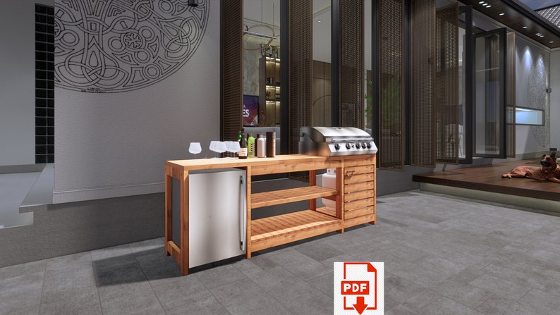 Custom Grill Table Plans. PDF Digital Outdoor Kitchen Plans - Etsy