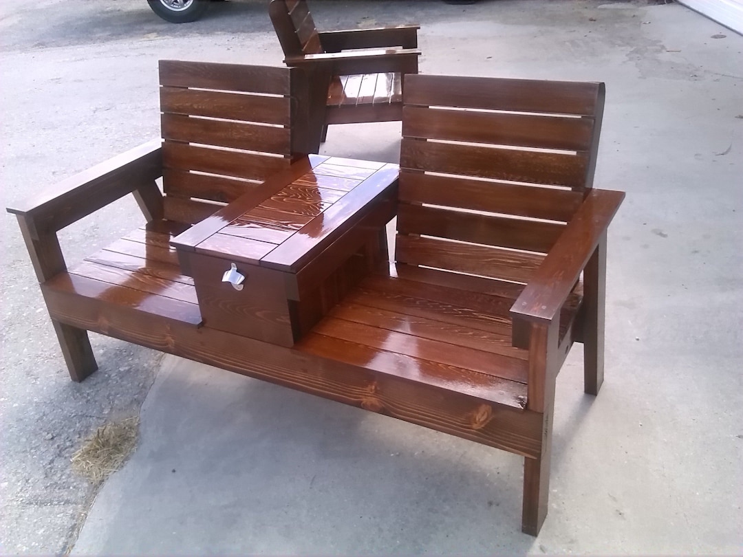 Double Garden Chair Bench With Middle Table Plans - Etsy