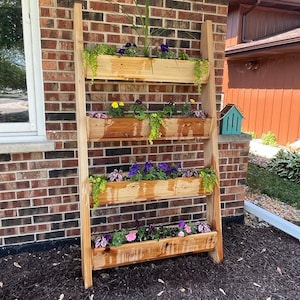 Vertical Ladder Planter Plan, Veggie Planter, Outdoor Planter, Garden ...