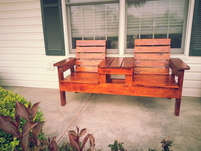 Double Garden Chair Bench With Middle Table Plans - Etsy