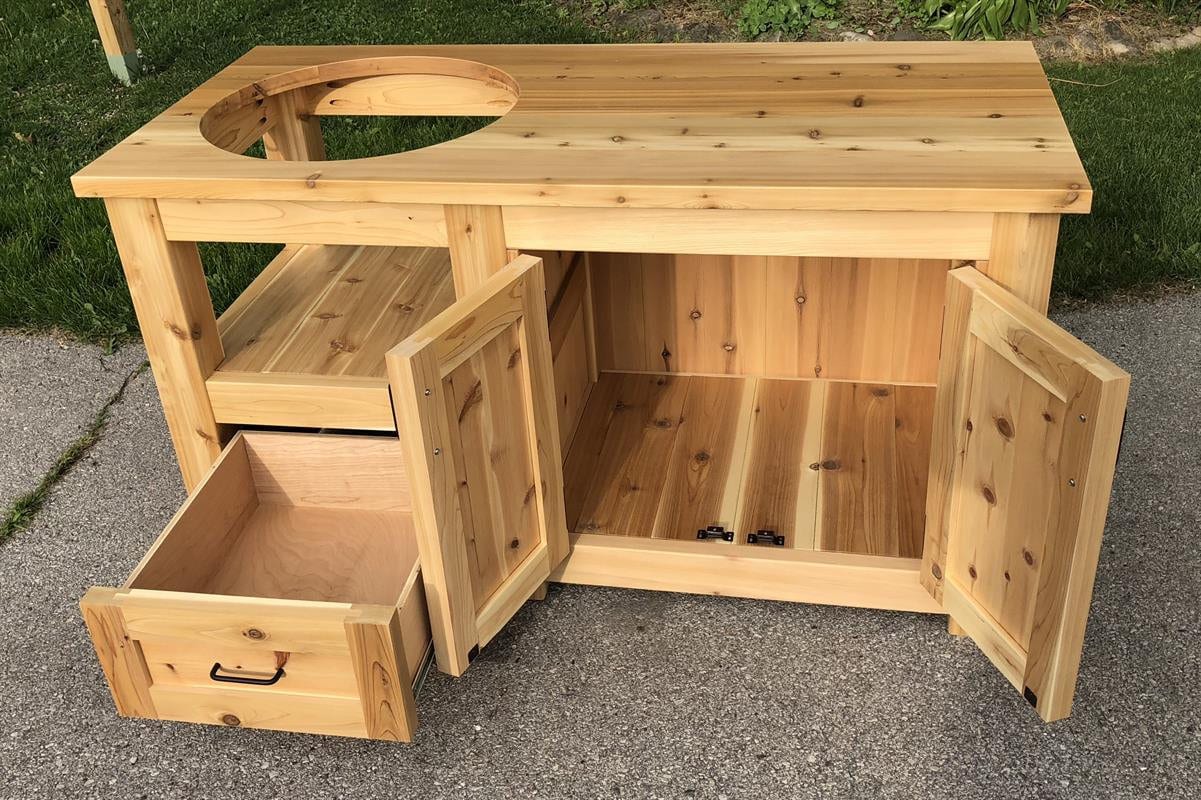 Custom Grill Table for Big Green Egg Kamado Joe / Grill Cart - Etsy Canada