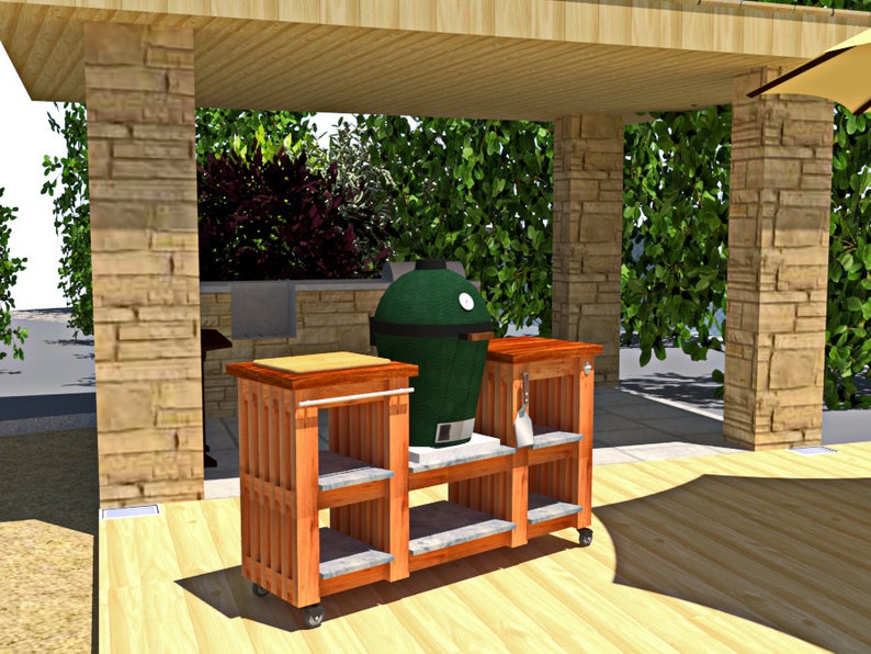Custom Grill Table for Big Green Egg/kamado Joe PDF Plan - Etsy