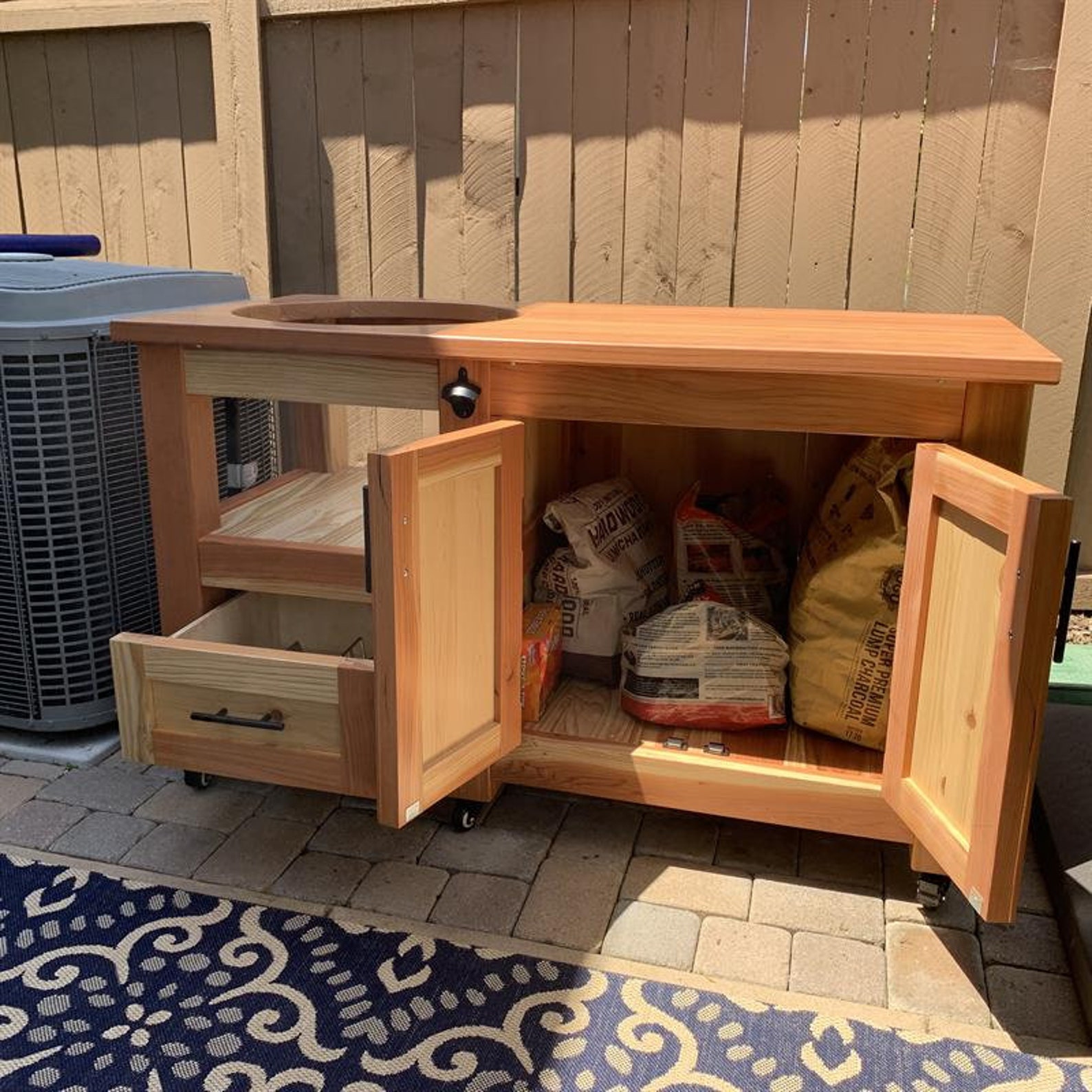 Custom Grill Table for Big Green Egg, Kamado Joe / Grill Cart Plans - Etsy