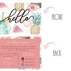 Summer Vibes Thank You Card I Thank You Card for Business I - Etsy