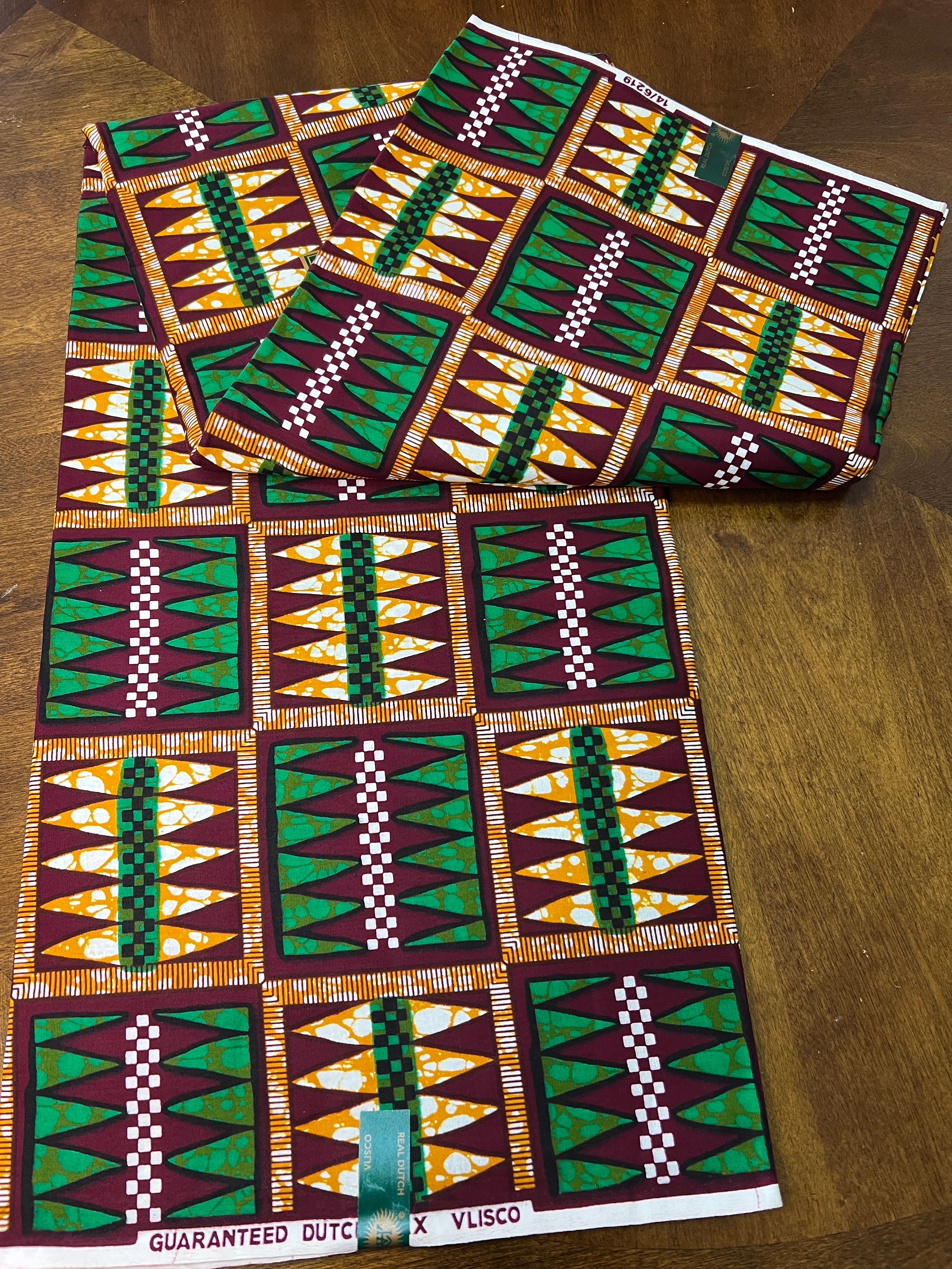 African Wax Print Fabric-6 Yard:eye-catching Design for Head Wraps ...