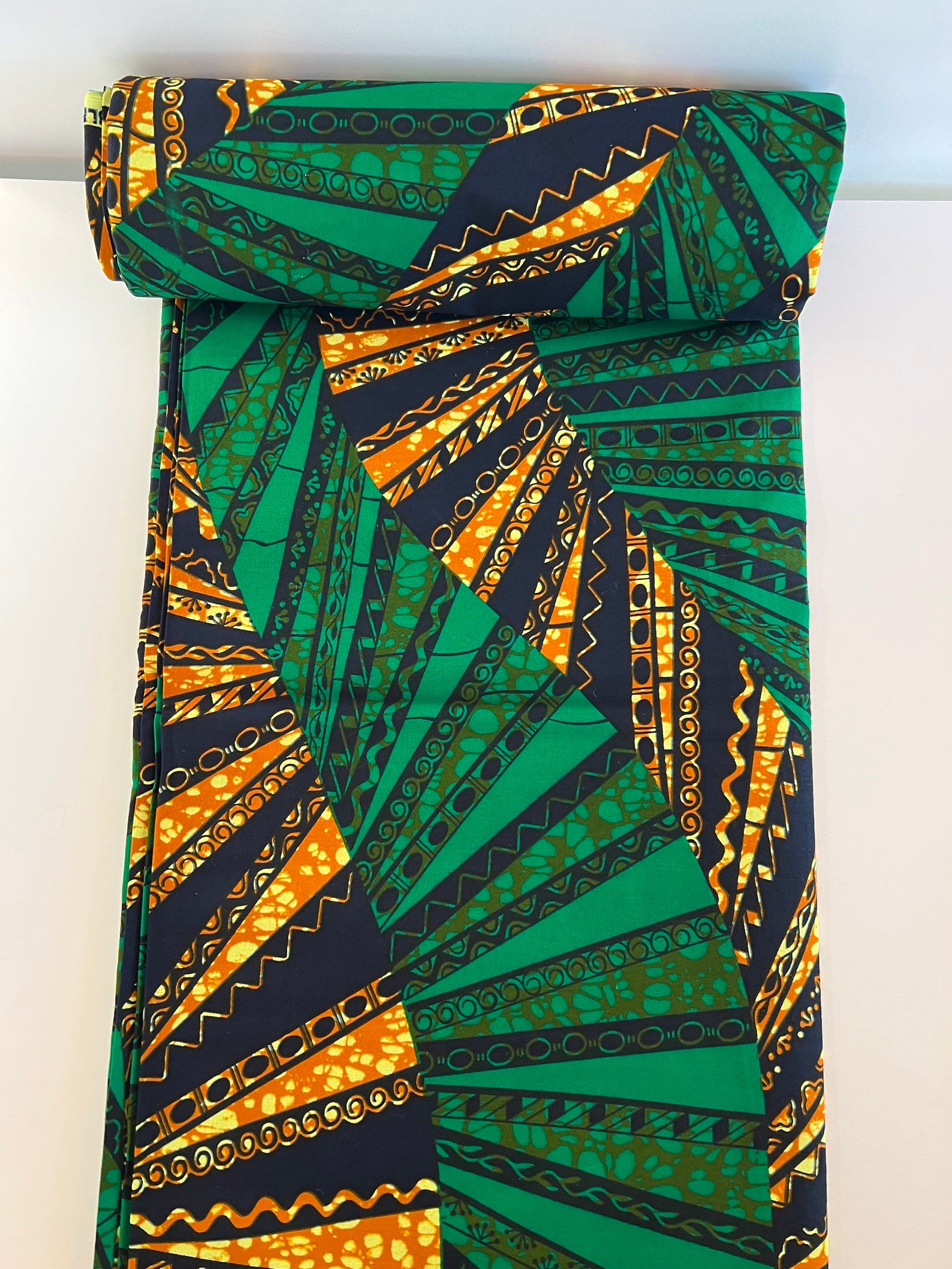 Vibrant African Wax Print Fabric 6 Yards Green:unleash Your Creativity ...