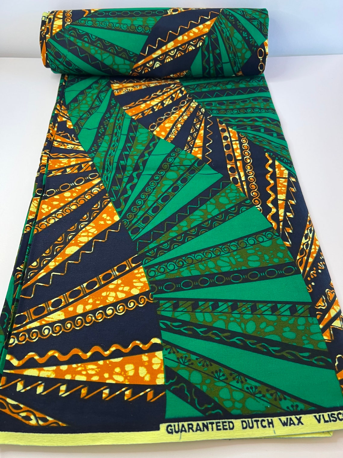 Vibrant African Wax Print Fabric 6 Yards Green:unleash Your Creativity ...