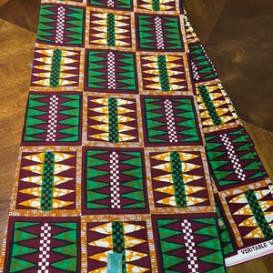 African Wax Print Fabric-6 Yard:eye-catching Design for Head Wraps ...