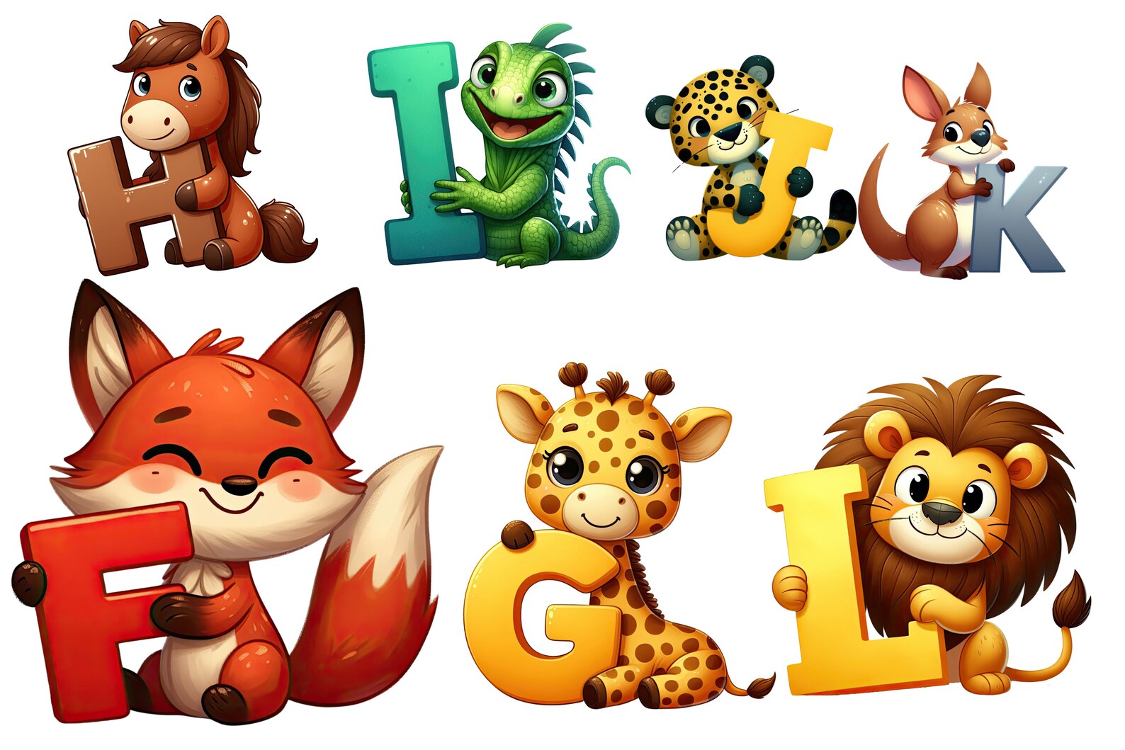 Animal Alphabet Sublimation Set - Abcs With Animals, Kids Learning ...