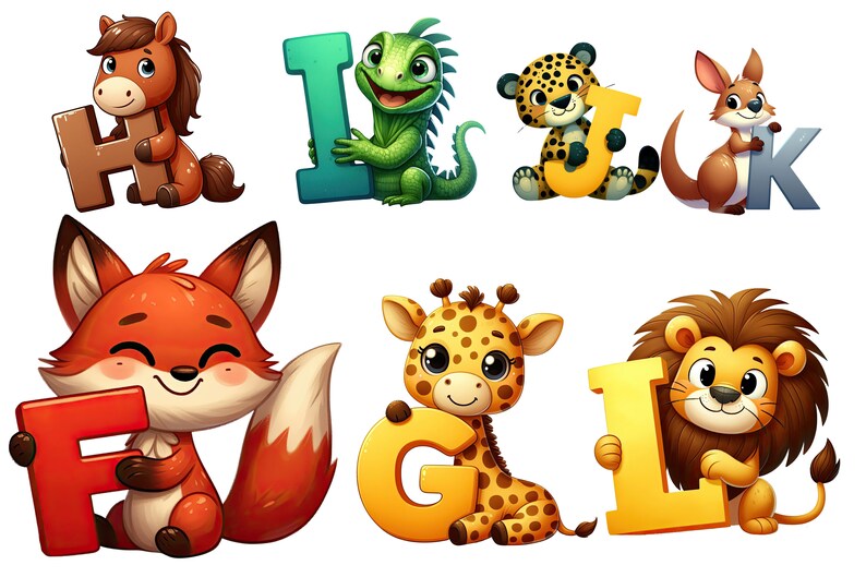 Animal Alphabet Sublimation Set - Abcs With Animals, Kids Learning ...
