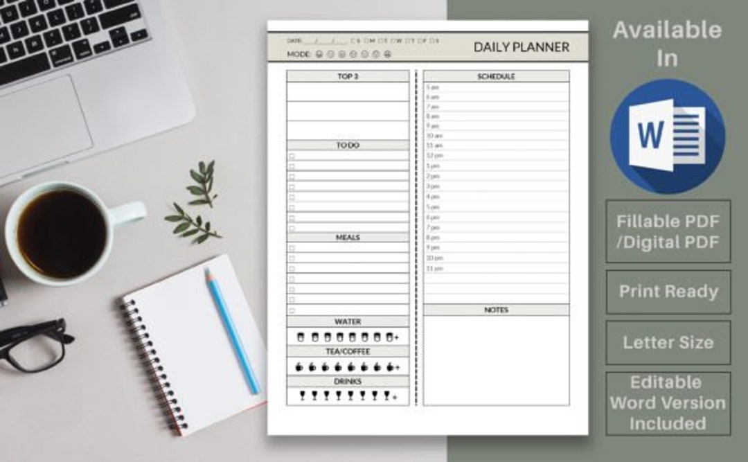 2022 Daily Planner Digital Planner 2022 2022 Digital - Etsy