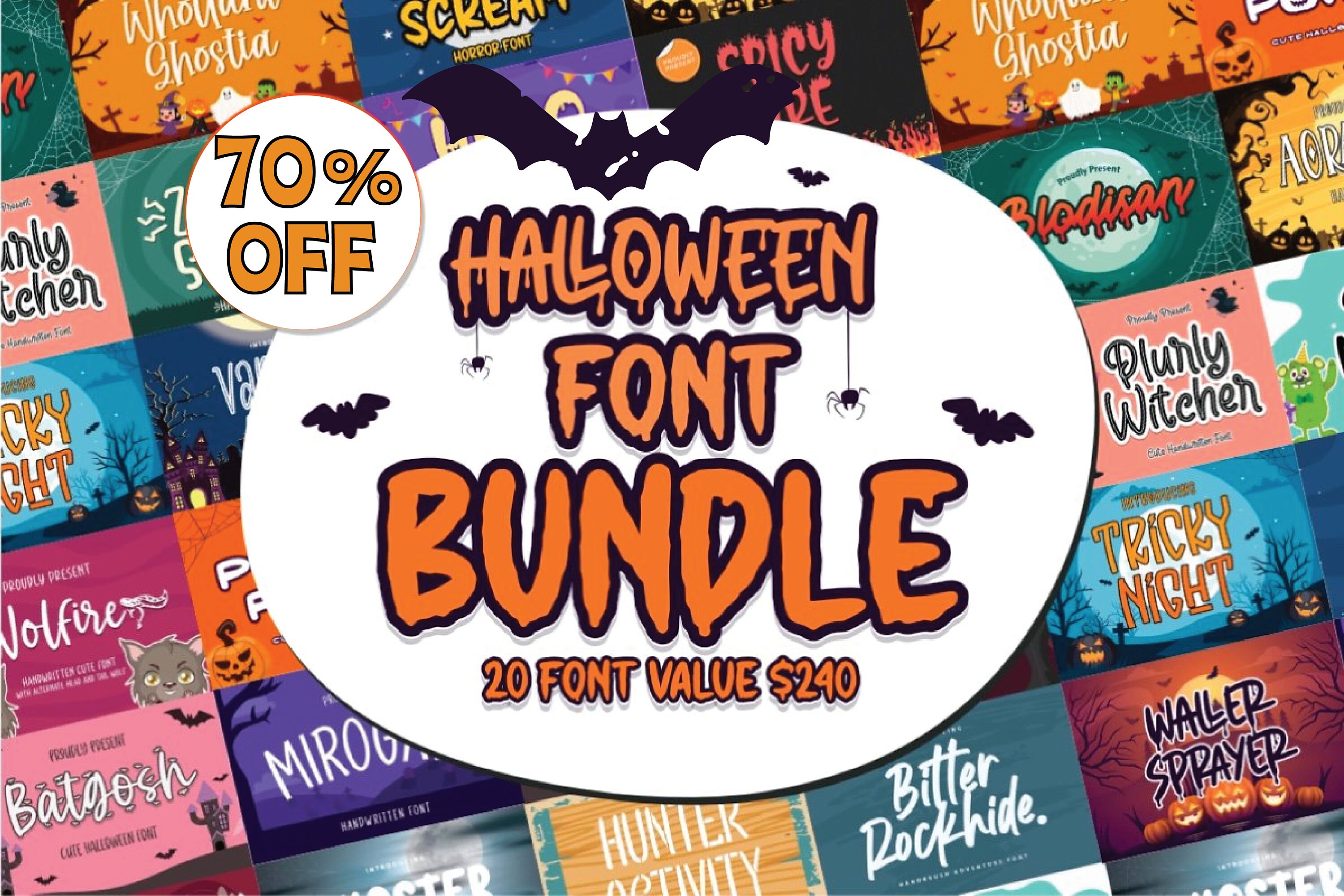 Halloween Font Bundle - Etsy