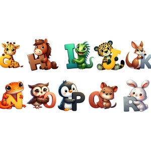 Animal Alphabet Sublimation Set - Abcs With Animals, Kids Learning ...