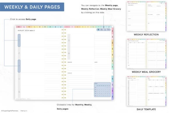 2024 Super Digital Planner: Ultimate Hyperlinked Goodnotes and ...