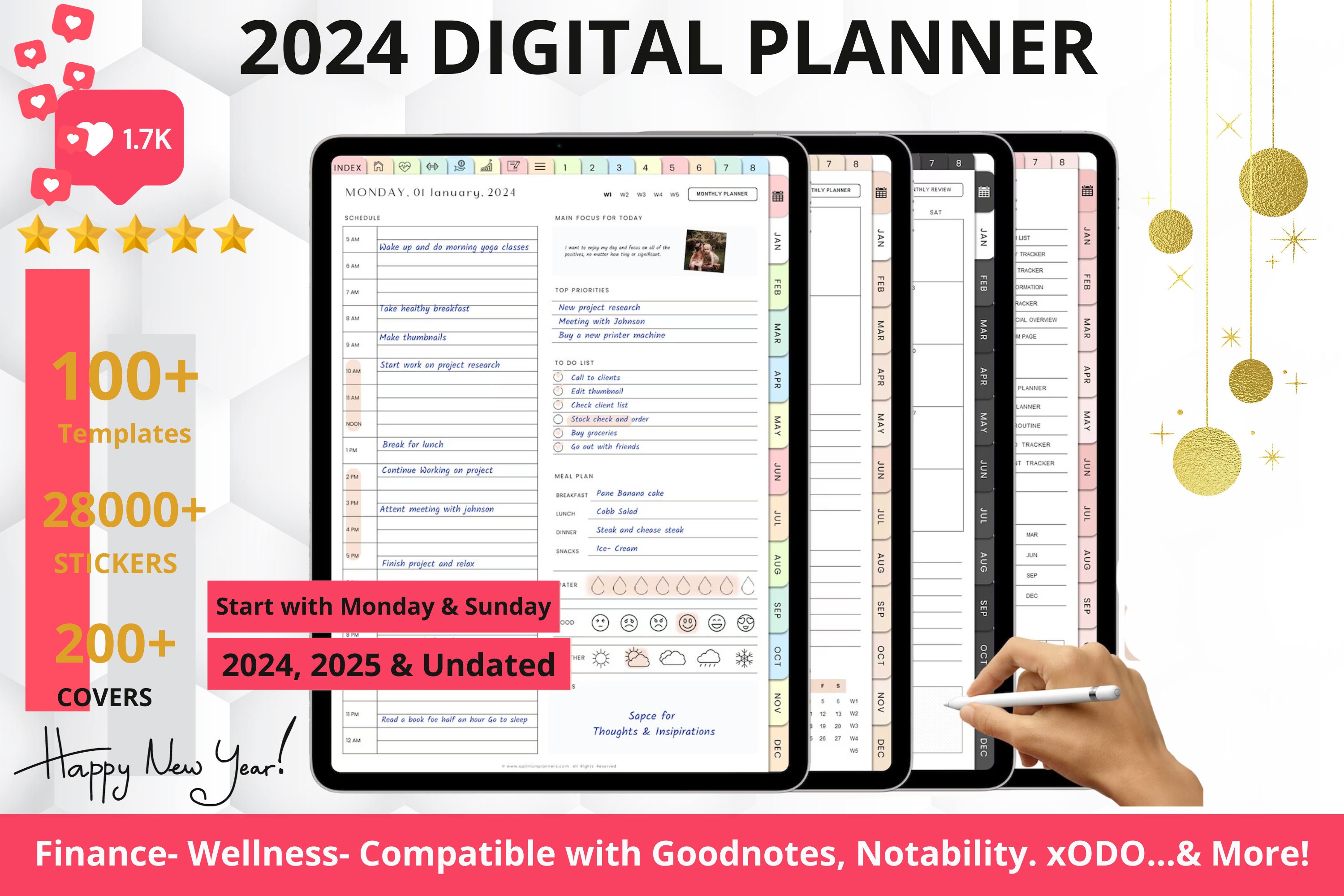2024 Super Digital Planner: Ultimate Hyperlinked Goodnotes and ...