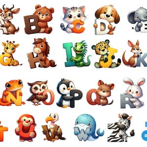 Animal Alphabet Sublimation Set - Abcs With Animals, Kids Learning ...