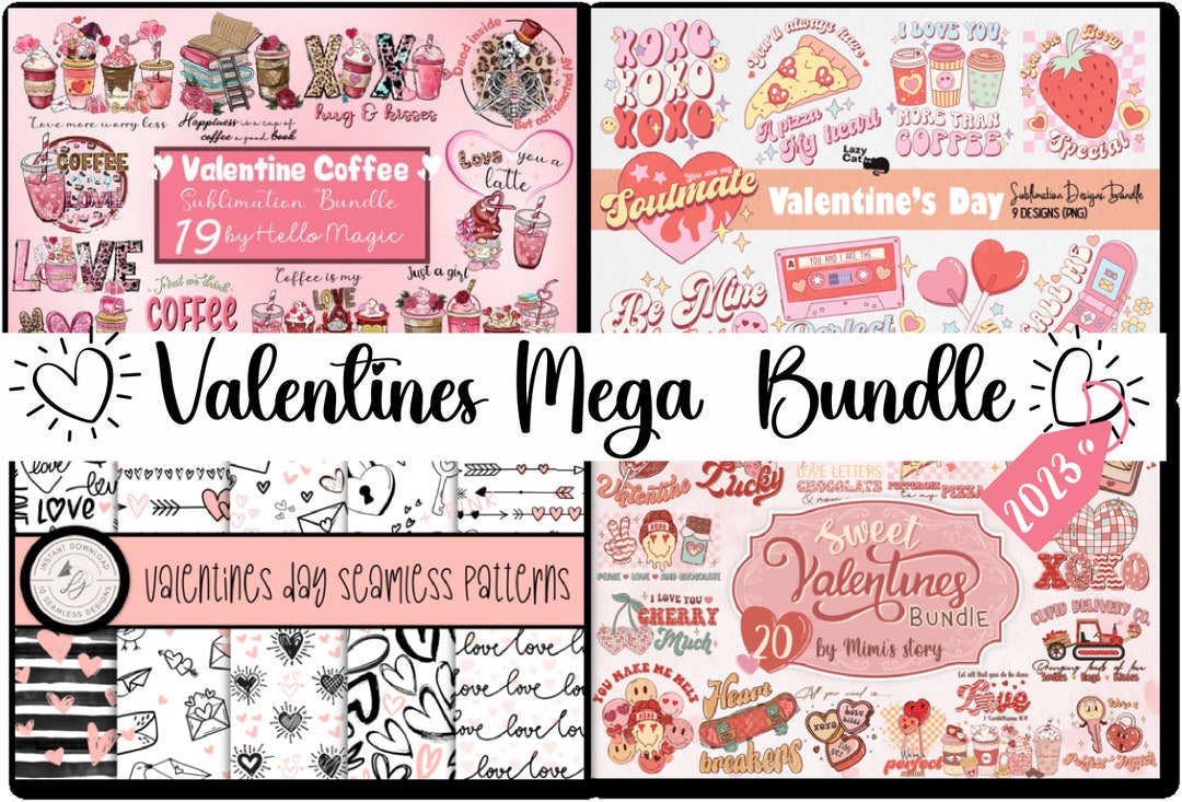 Valentines Mega Bundle , 4 Bundles ,coffee Valentines Day Bundle, Black ...