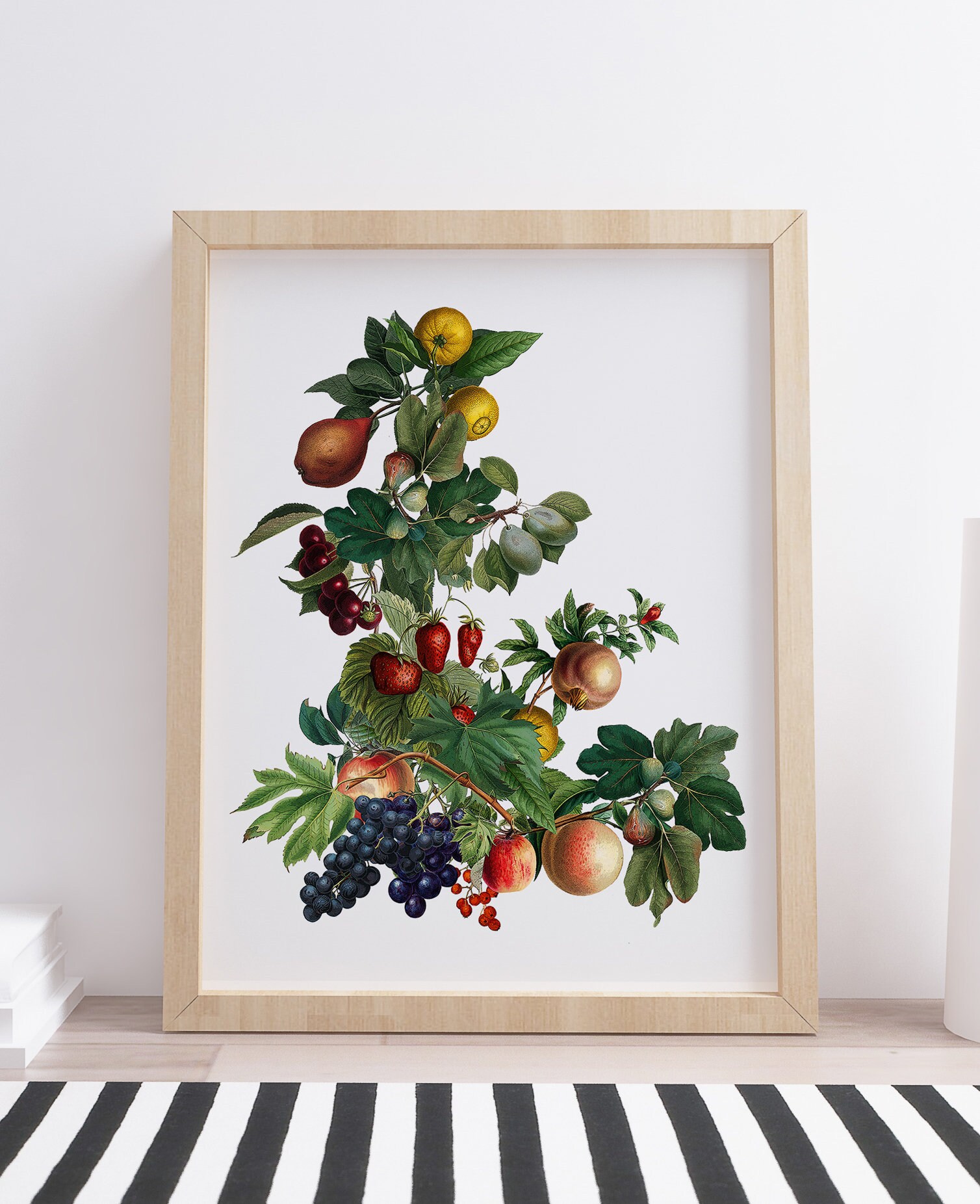Vintage Fruits Illustration Print Set Retro Style Kitchen - Etsy UK