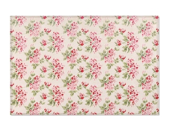 Pink Floral Rug - Etsy