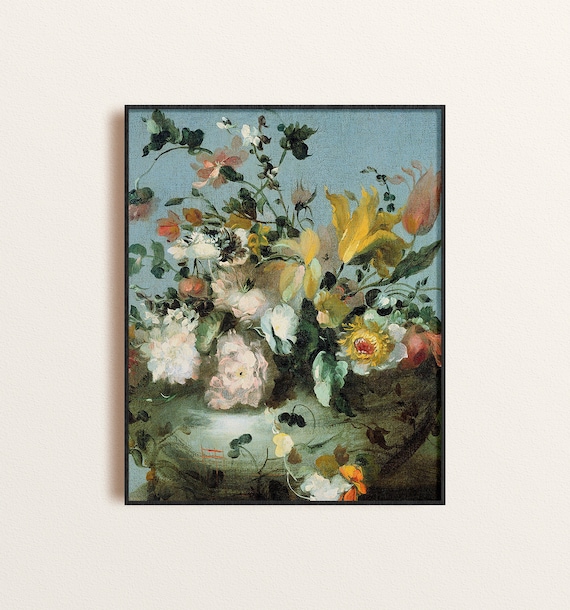 Rococo Style Pastel Florals Still Life Art Print Flowers in - Etsy