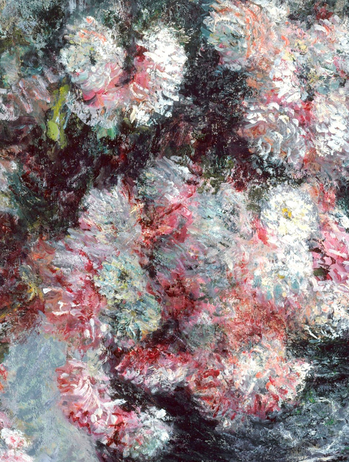 Monet Pink Flowers Art Print Impressionist Pink Floral Still - Etsy