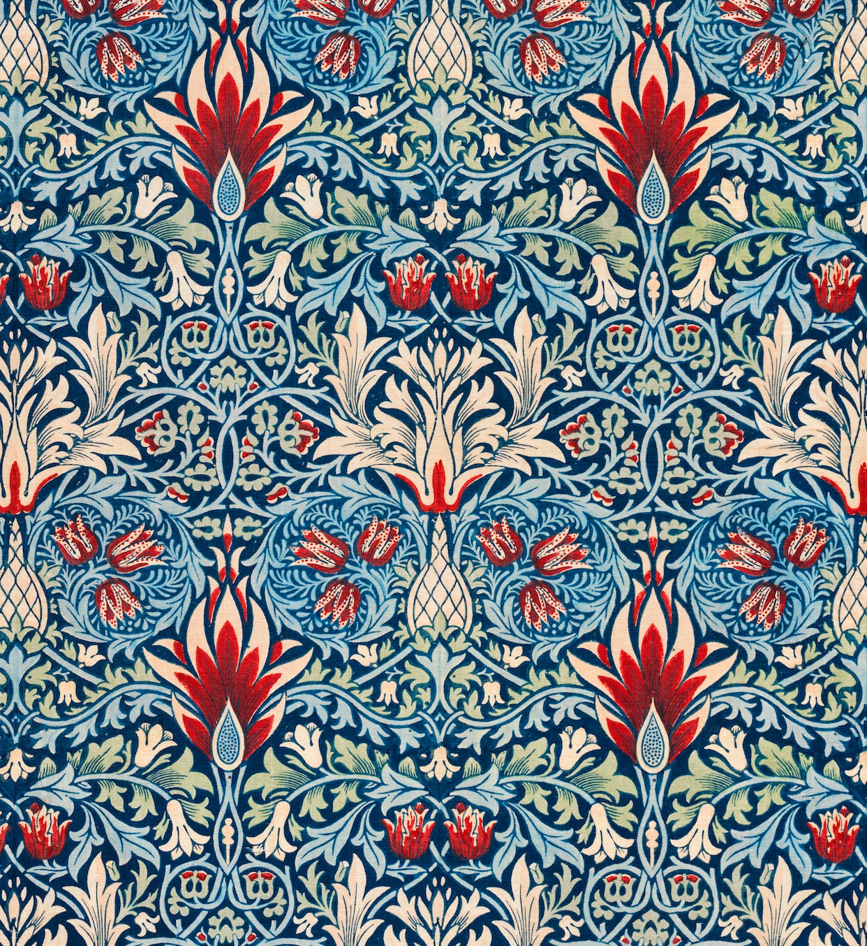 William Morris Blue Floral Print Small Area Rug - Etsy