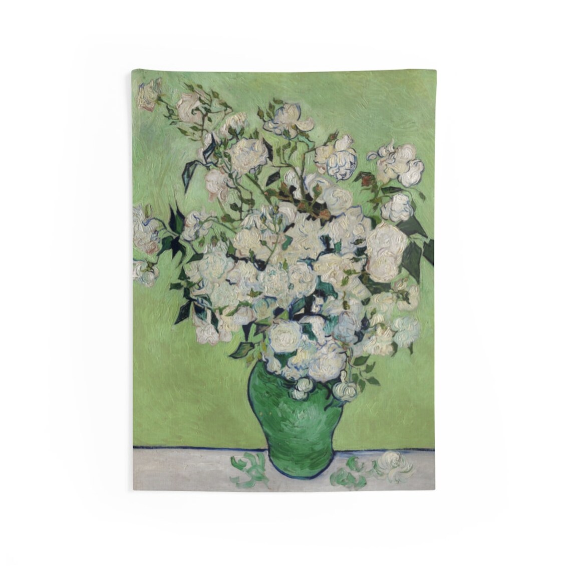 Van Gogh White Roses Painting Wall Tapestry Rose Bouquet - Etsy