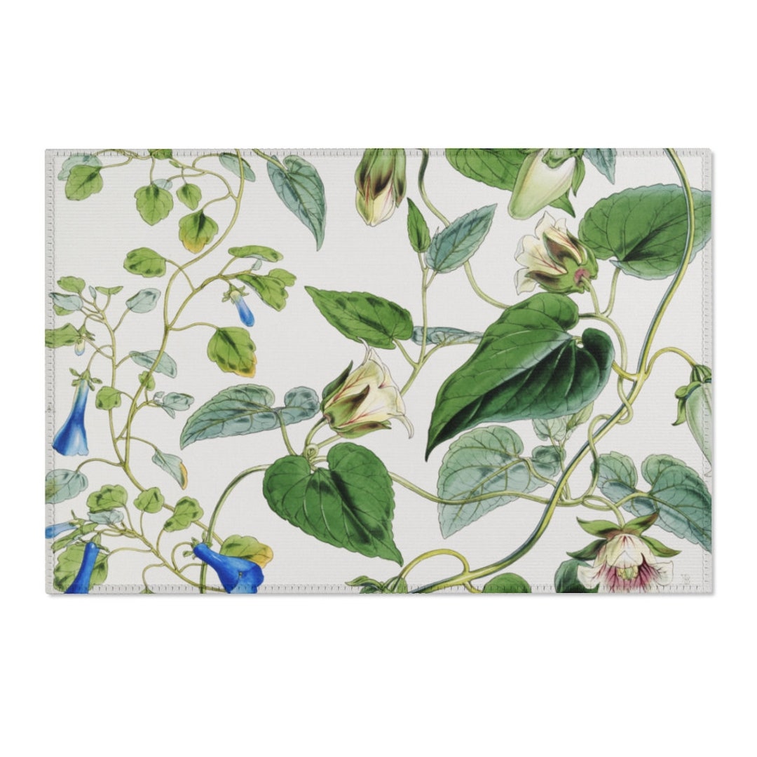 Botanical Leaves Print Area Rug - Etsy