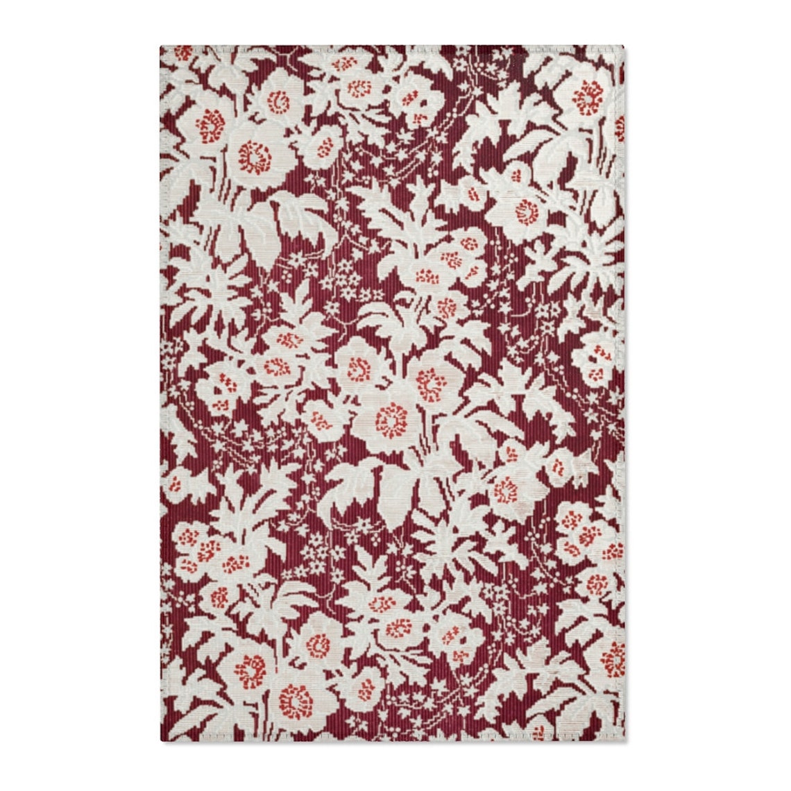 Maximalist Floral Rug Burgundy Floral Chintz Print Decorative | Etsy