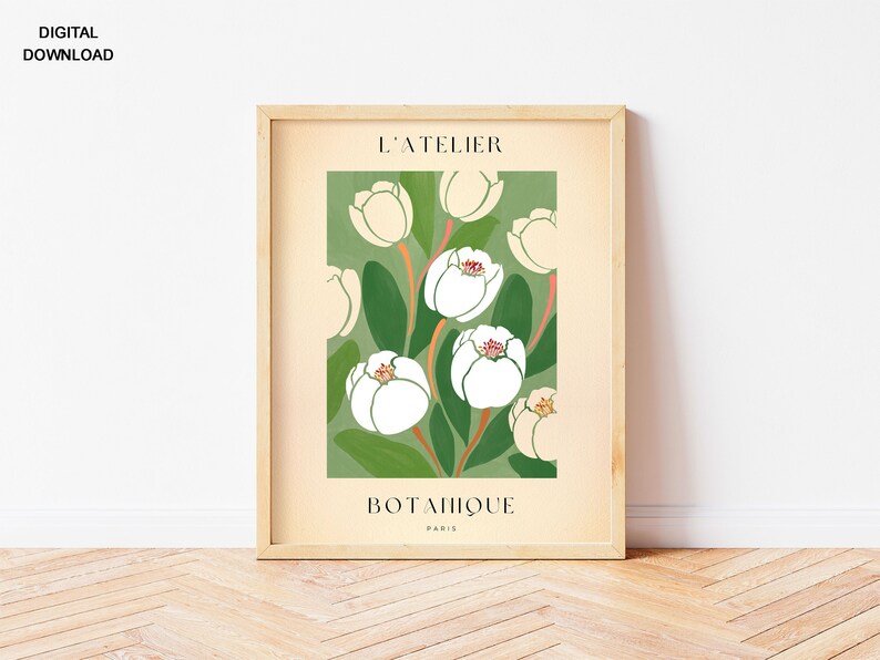 Sage Green Flower Market Poster Floral PRINTABLE Wall Art - Etsy
