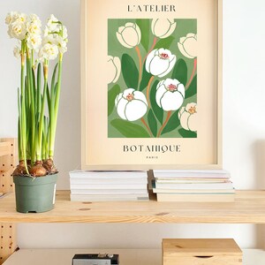 Sage Green Flower Market Poster Floral PRINTABLE Wall Art White Flower ...