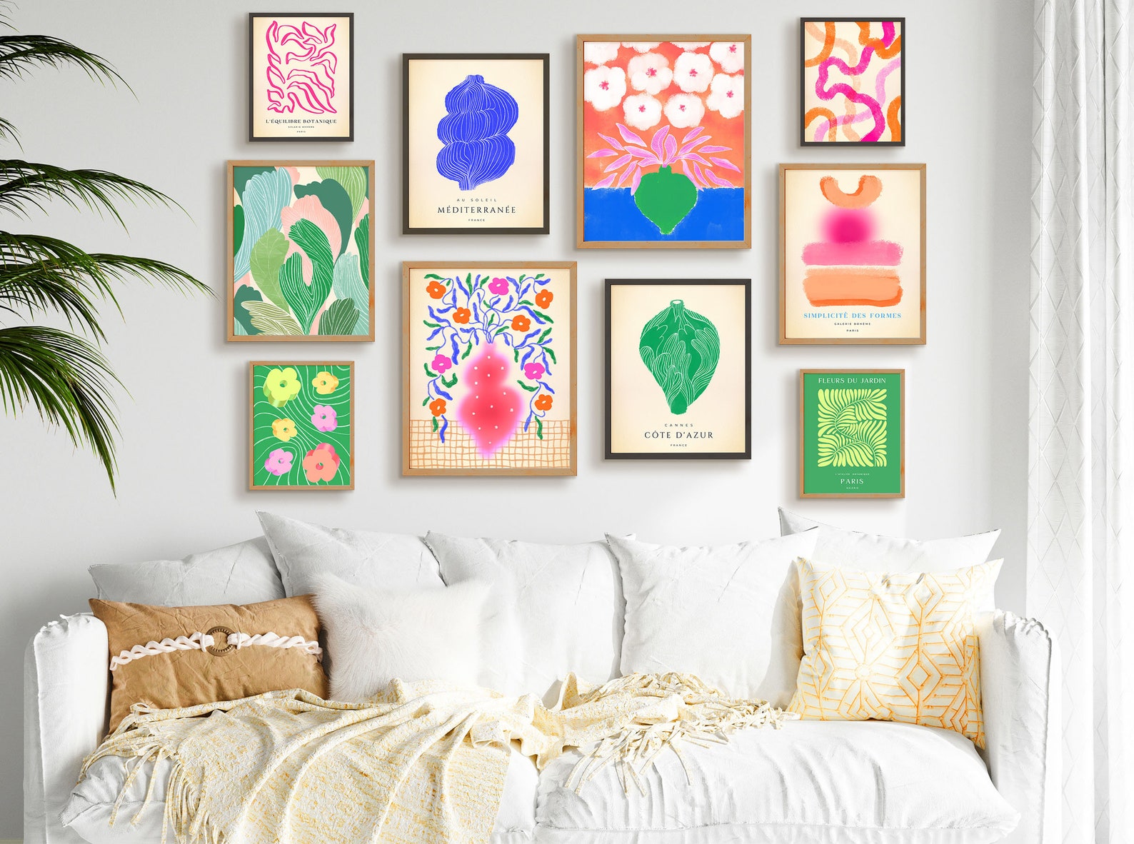 Bright Colors Wall Art Set. Eclectic Gallery Wall Print Set. - Etsy