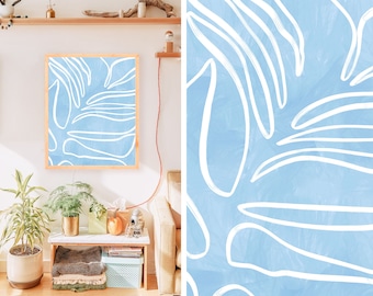 Blue Line Poster Wall Art - Etsy