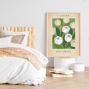 Sage Green Flower Market Poster Floral PRINTABLE Wall Art White Flower ...